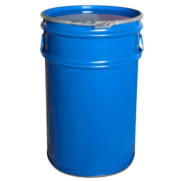 Steel barrel 60 liters hobbock lidded metal tin container | 2 side drop ...